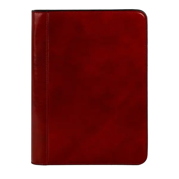 TIME RESISTANCE Leather Docuts Folder Organizer Candide - Red