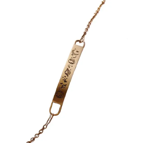 POSH TOTTY DESIGNS Yellow Plated Love The Earth Bar Bracelet - Gold
