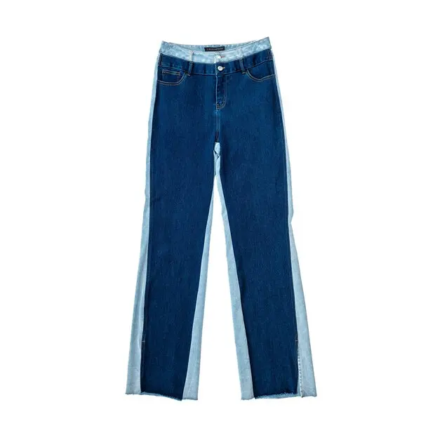 CIRCULAR PATH Loose Denim Wide Leg Pants Midnight -ice Tall - Blue