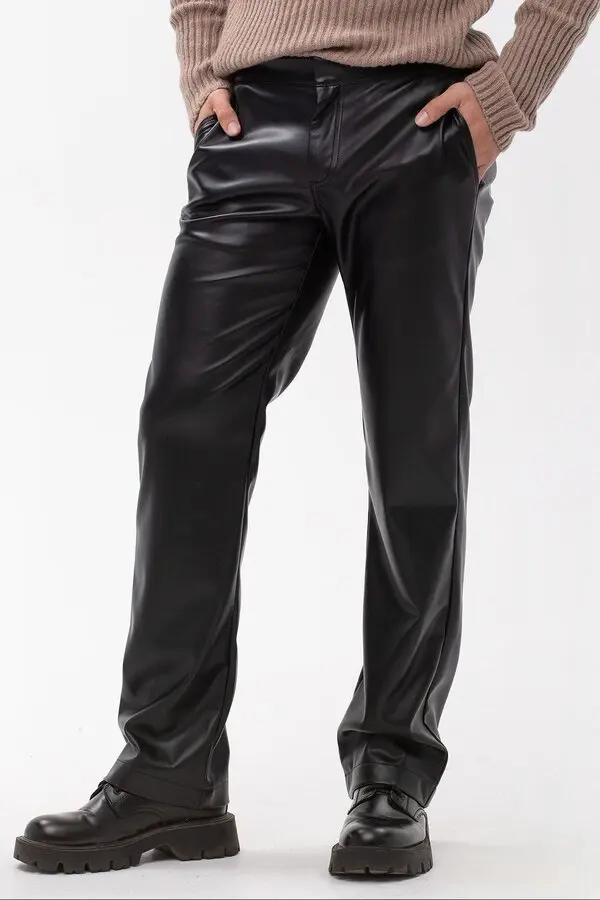 MAISON BOGOMIL Straight Faux Leather Pants - Black