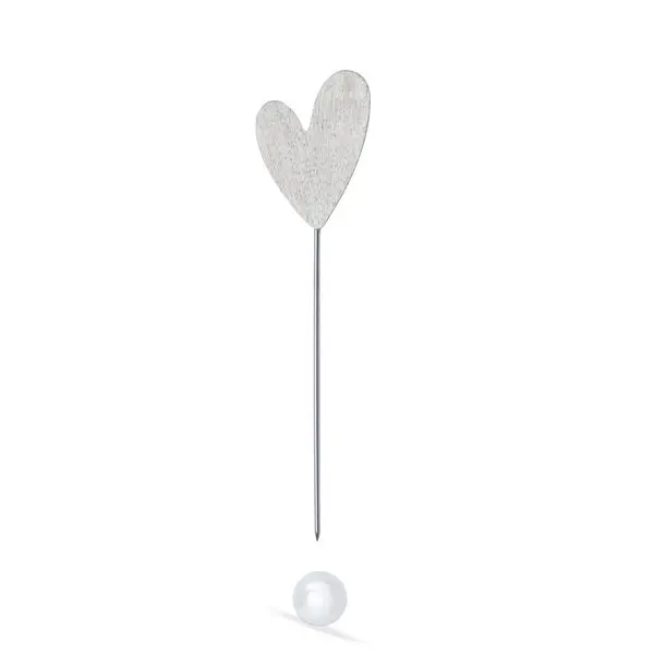 SILVER MOON Sterling Brooch – Full Heart - Silver