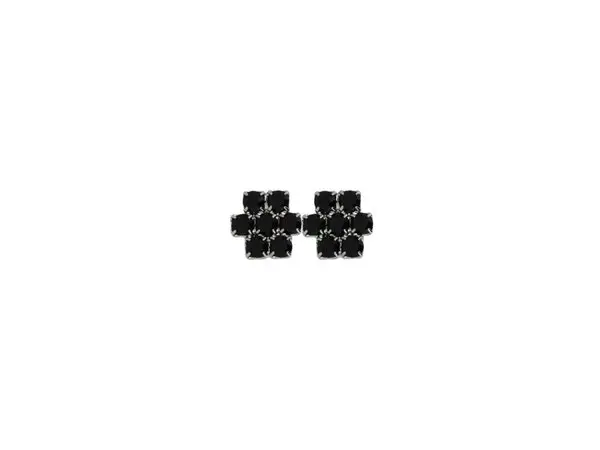 VICKISARGE The Hive Earrings In Platinum Pierced - Black
