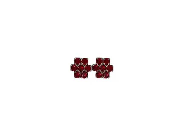VICKISARGE The Hive Earrings In Platinum Pierced - Red