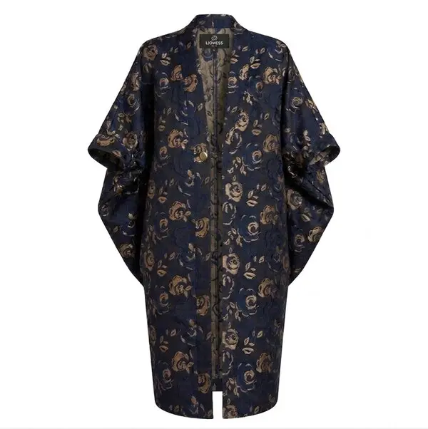 LIONESS BY TF Regal Azure Blossom Kimono Jacket - Blue