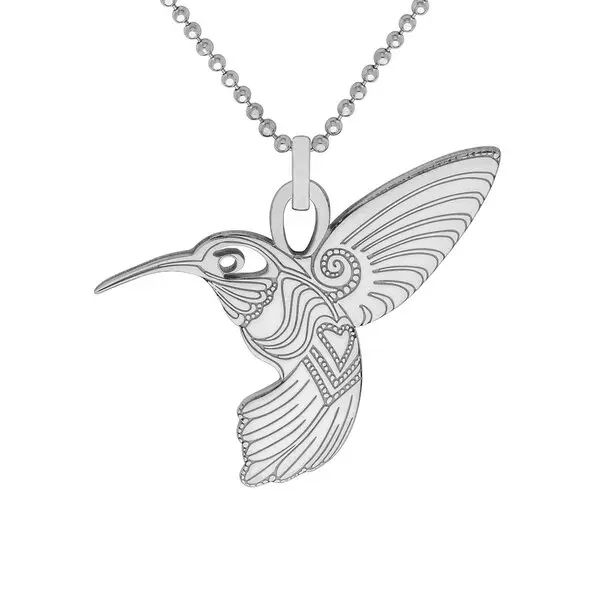 CARTERGORE Small Hummingbird Pendant Necklace - Silver
