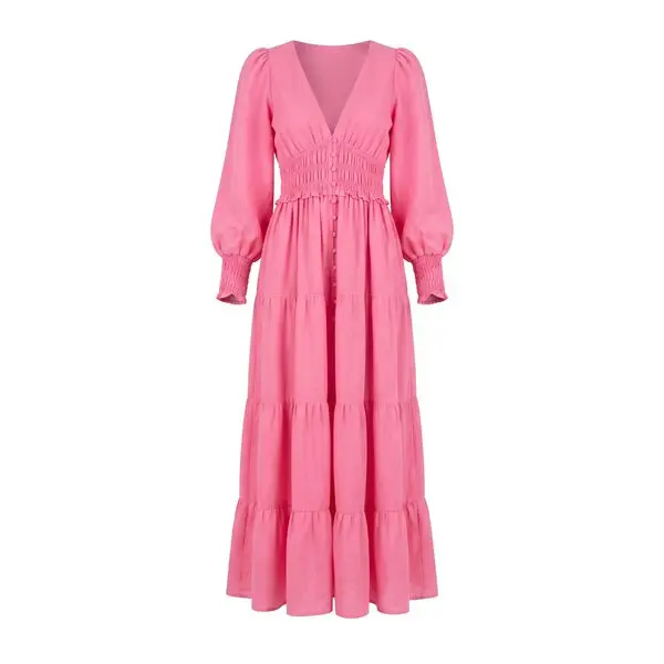 Yumi Kim Georgia Linen Maxi Dress - Pink