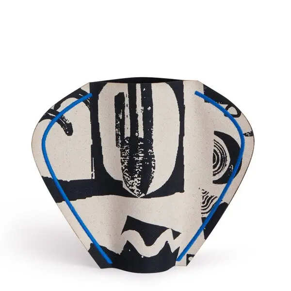 LONDON ATELIER BYPRODUCT Collapsible Milos Cup Cotton Vase In Geometric Print Red - Blue