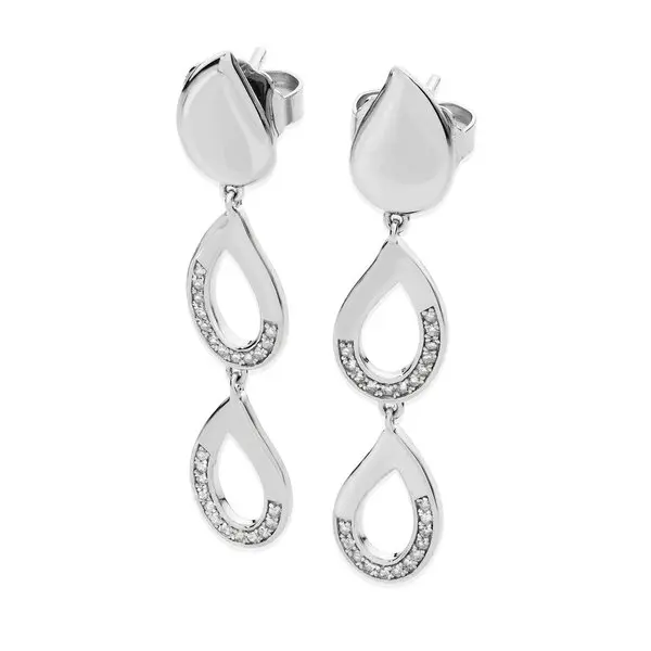 LUCY QUARTERMAINE Melting Diamond Drop Earrings - Silver