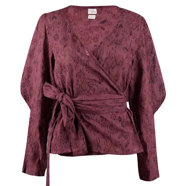 EM & SHI Berry Wrap Top - Red