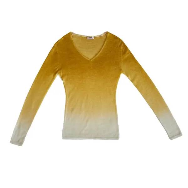 VANILLA&CHOCOLATE V Neck Under Jacket Sweater Lemon V Sorbet - Yellow