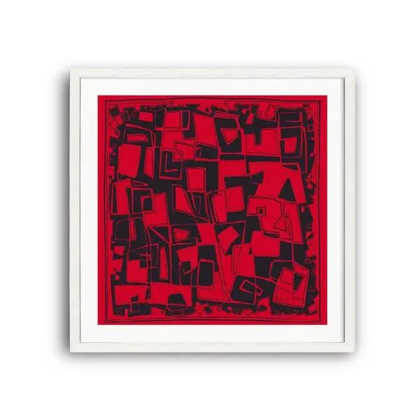 RICHARD ALLAN LONDON Grey / Black / Red Red Hepworth Art Print - Grey/black/red