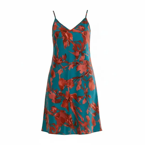 DECOFLUX HOME Blue / Red Cotton Night Dress Rainbow Blue - Blue/red