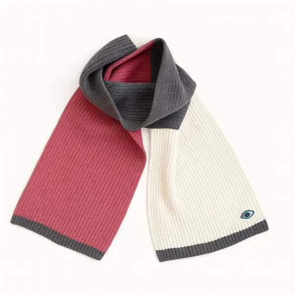 BEIRA Grey / Pink Wool & Cashmere Stripe Scarf – Warm Tones - Grey/pink