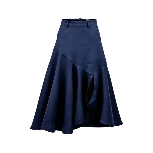 GUILLAUME ALEXANDRE Flared Midi Skirt Organic Wool