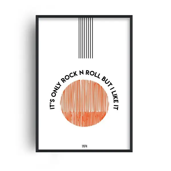 FANCLUB It's Only Rock N Roll But I Like It Rolling Stones Music Art Print - White