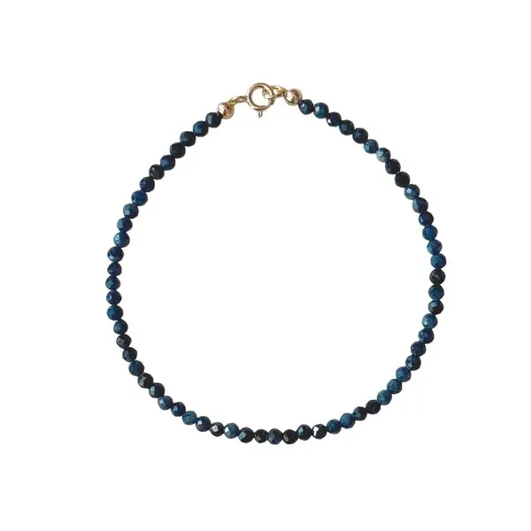 HERSELF COLLECTIONS Gold / Blue 14k Solid Gold Blue Sapphire Bracelet - Gold/blue