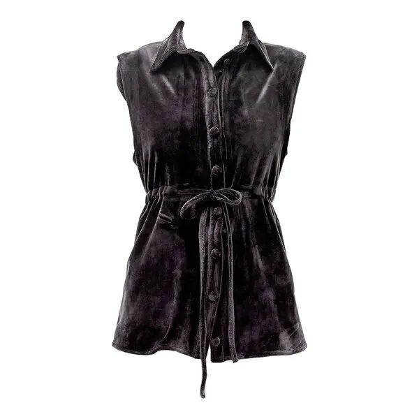 MAISON BOGOMIL Drawstring Plush Vest - Black