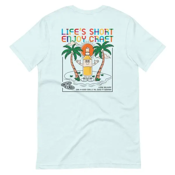 ANCHOR & CREW Ice Enjoy Craft Dial-a-local Organic Cotton T-shirt - Blue