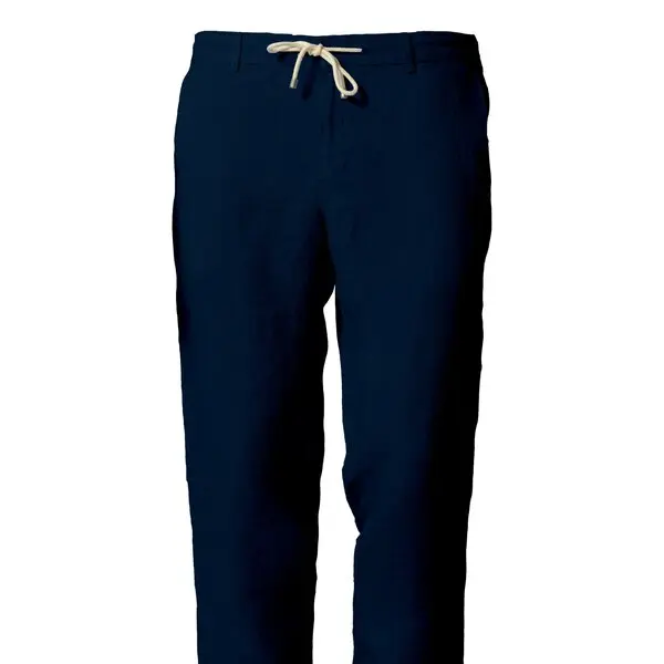 Jacques Zolty Nicolas Linen Trousers Navy - Blue