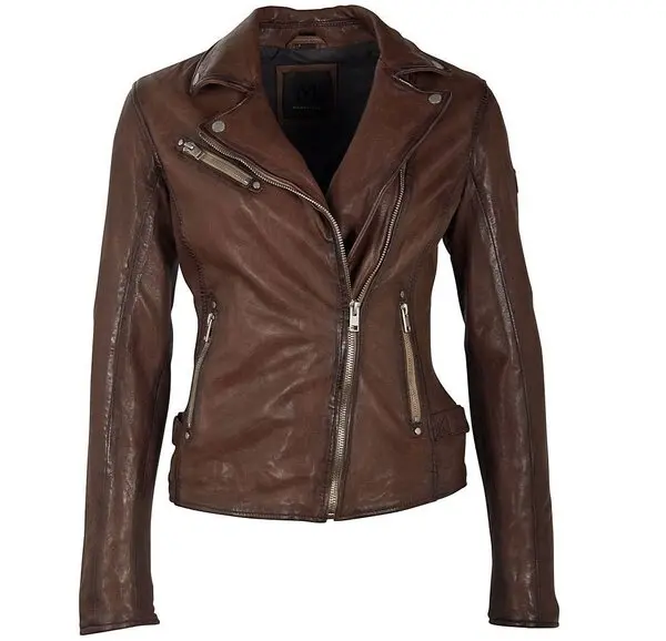 Mauritius Moto Leather Jacket Sofia - Brown