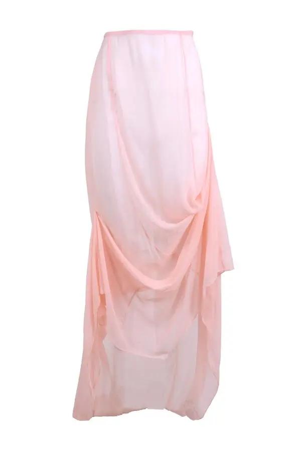 Natalia Petruch Sonia Silk Chiffon Draped Skirt - Pink