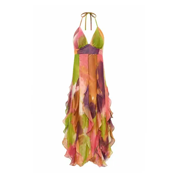 CHIARELLA Alma Ruffle Dress Floral Multicolor