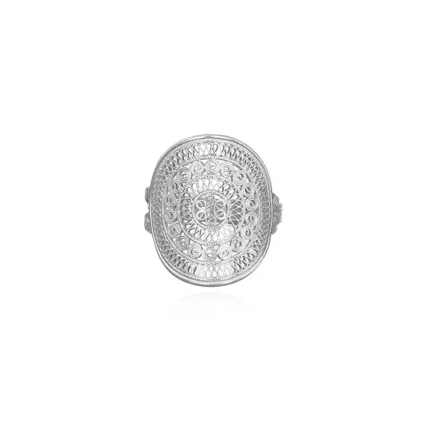 FAR EAST JEWELRY Handcrafted Drumbeat Ring - Silver