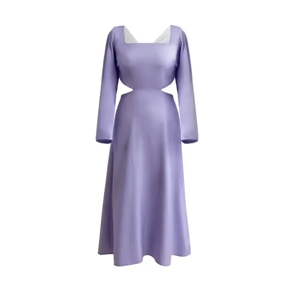 RAINSISTERS Lilac Backless Dress With A Bow: Lilac Grace - Purple