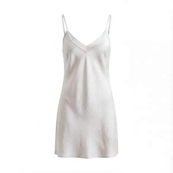 VIMISSIA Bubble Silk Slip Dress In Off - White