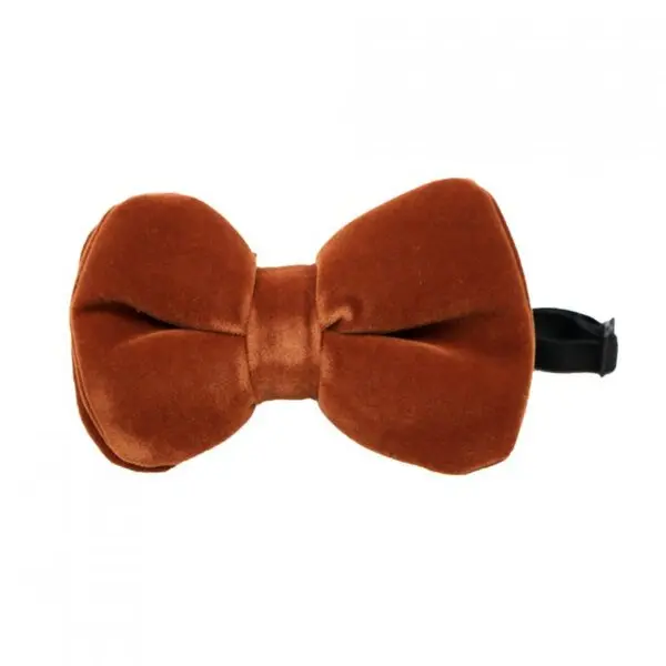 DAVID WEJ Velvet Pretied Bow Tie - Brown