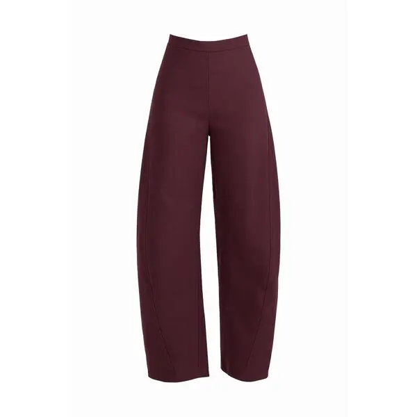 ICON LEVA Brown / Red Athena Suiting Barrel Leg Pants Burgundy - Brown/red