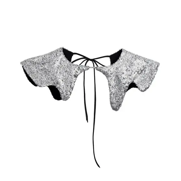 LAURA DAILI Grey / Black Shimmering Sequin Collar - Grey/black