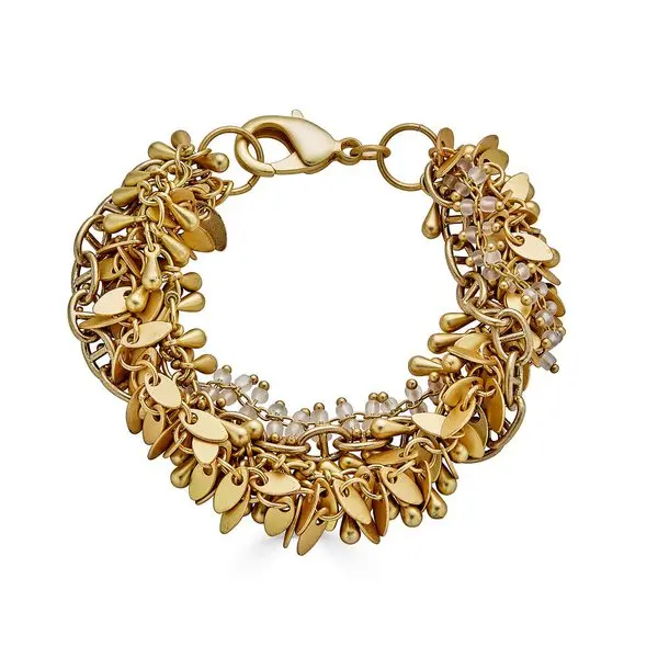 LONI PAUL JEWELRY Matte Four Strand Fringe Bracelet - Gold