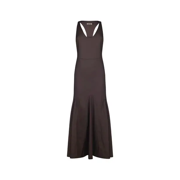 ANEMOIA Aurelia Poplin Midi Dress - Brown