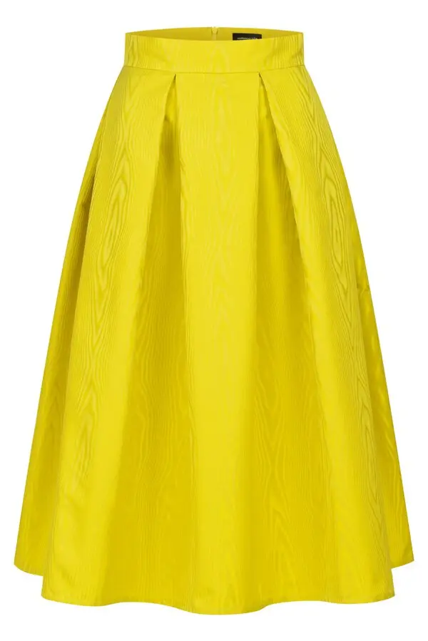 MARIANNA DÉRI Midi Skirt With Moiré Effect Lemon - Yellow