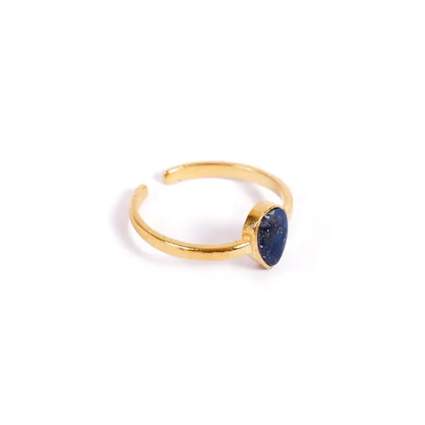 LES REINES Lyrical Sky Minimalist Ring 24k Gold Plated - Blue