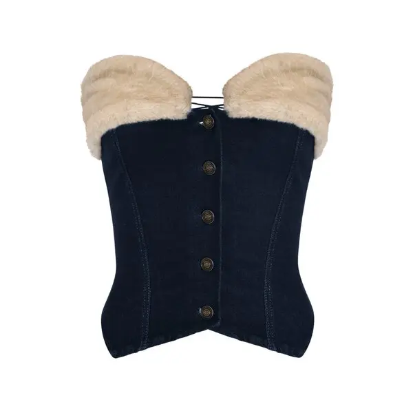 OW Desi Denim Corset Top - Blue