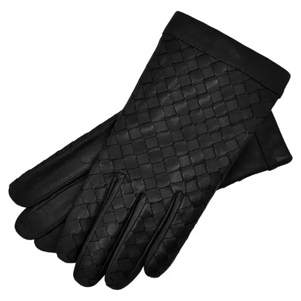 1861 GLOVE MANUFACTORY Amalfi Nappa Leather Gloves - Black