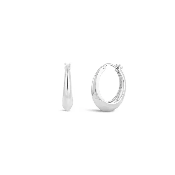 DINNY HALL Signature Knife Edge Hoops - Silver