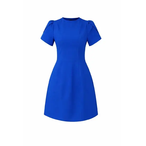 GIRL IN MIND Ami Tulip Sleeve High Neck Mini Dress Cobalt - Blue