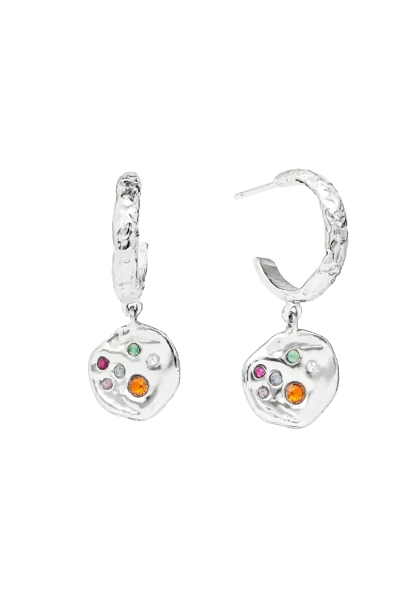 LAVANI JEWELS Sadie Coin Hoops - Silver