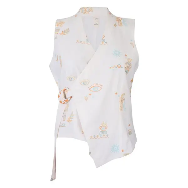 EM & SHI Villa Greco Wrap Vest - Brown