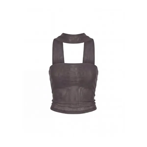KHELA THE LABEL Say Less Mesh Top - Grey