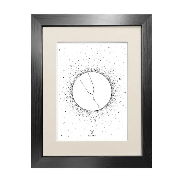 EMILY CARTER Taurus Star Sign' Fine Art Print A3 - Black