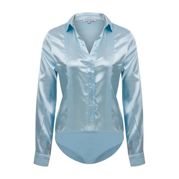 MAAN ISTANBUL Shirt With Bodysuit Summer Wine - Blue