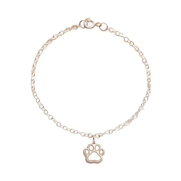 POSH TOTTY DESIGNS Sterling Paw Print Dinky Charm Bracelet - Silver