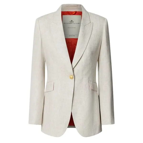 THE EXTREME COLLECTION Neutrals Tailored Premium Linen Blazer - Beige