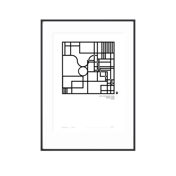 Curiosity Snug Zodiac Series Abstract Lines Taurus Print - Black