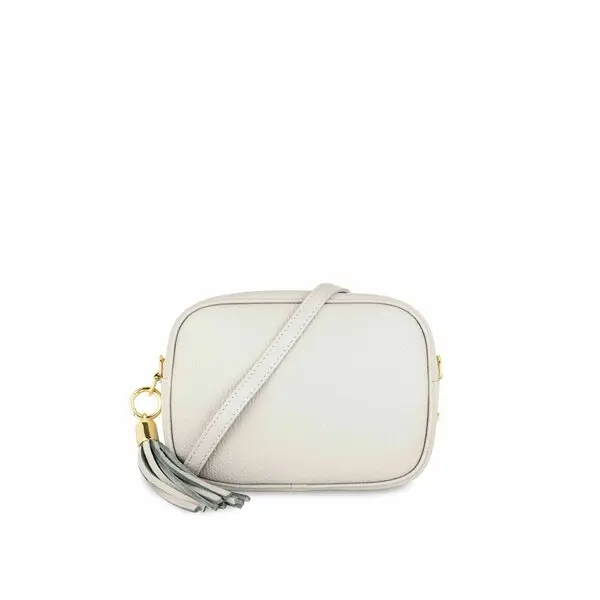 APATCHY LONDON The Tassel Light Leather Crossbody Bag - Grey