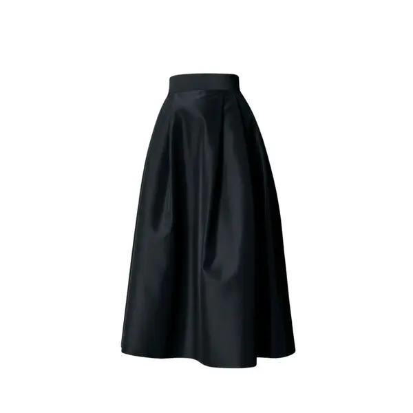 IZABELA MANDOIU Taffeta Midi Skirt - Black
